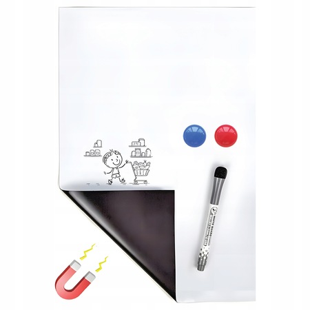 Tabla magnetica autoadeziva, 21x0.5 cm, cu marker si 2 magneti, pentru ...