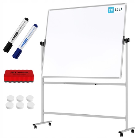 Tabla mobila Dubla 150x120cm, Allboards, magnetica, rotativa, alba ...