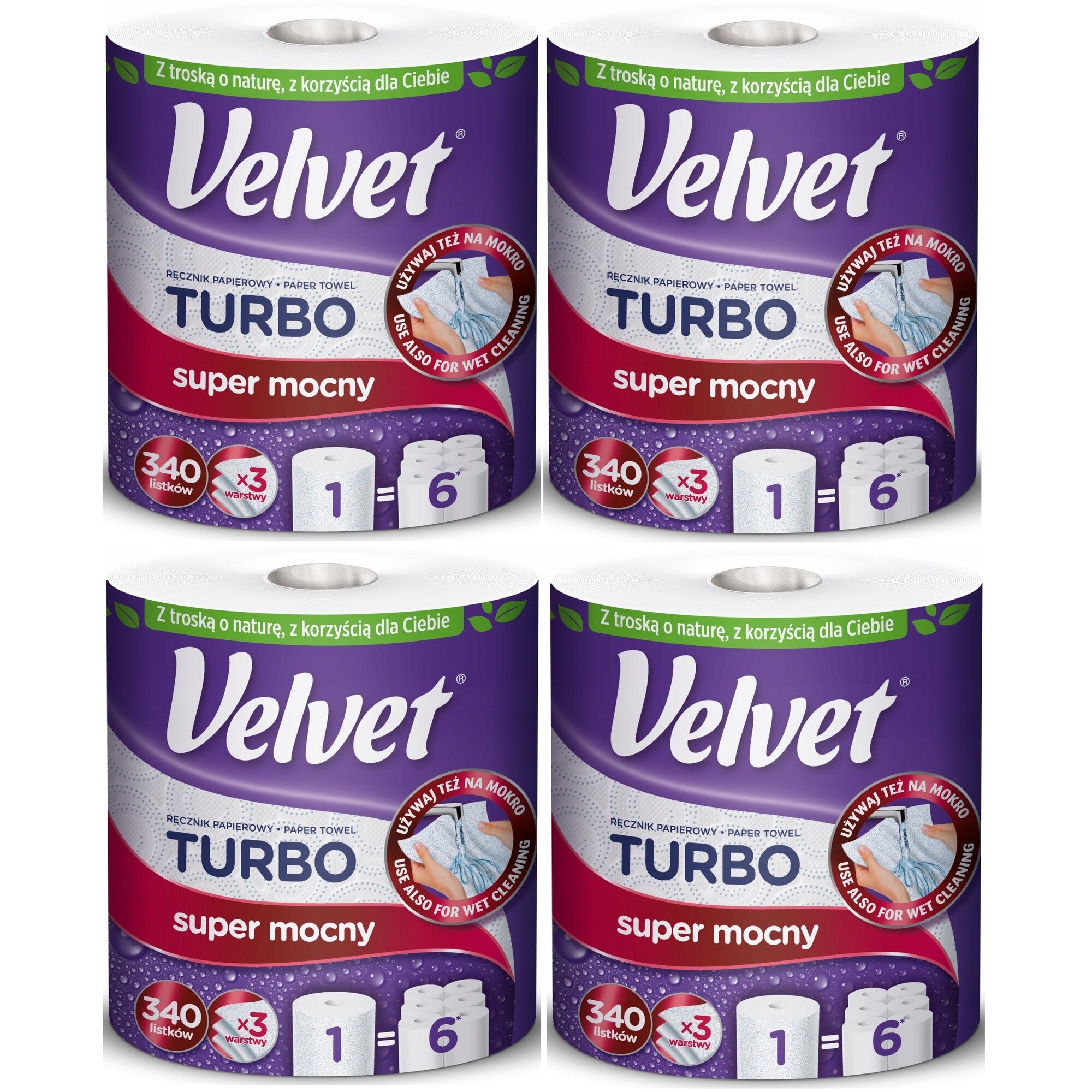 Prosop Hartie Velvet Turbo Super Puternic, Set 4 Role - eMAG.ro