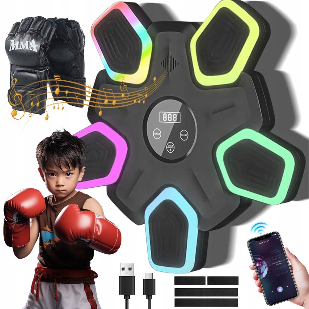 Aparat de Box Muzical LED Bluetooth cu 9 Viteze, USB - eMAG.ro
