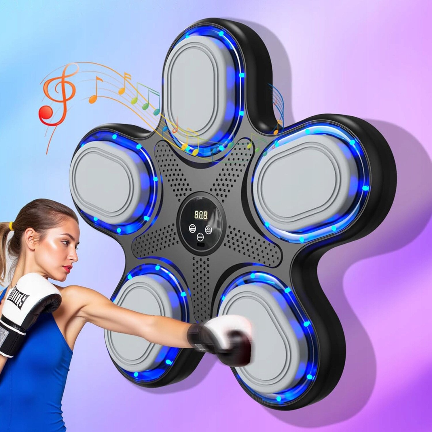 Aparat de Box Muzical LED, 9 Viteze, Negru, Conectare Bluetooth - eMAG.ro