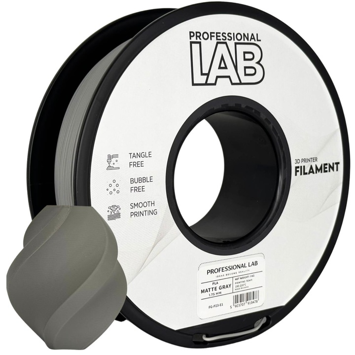 Filament PLA gri mat, 1 kg, Professional Lab - eMAG.ro