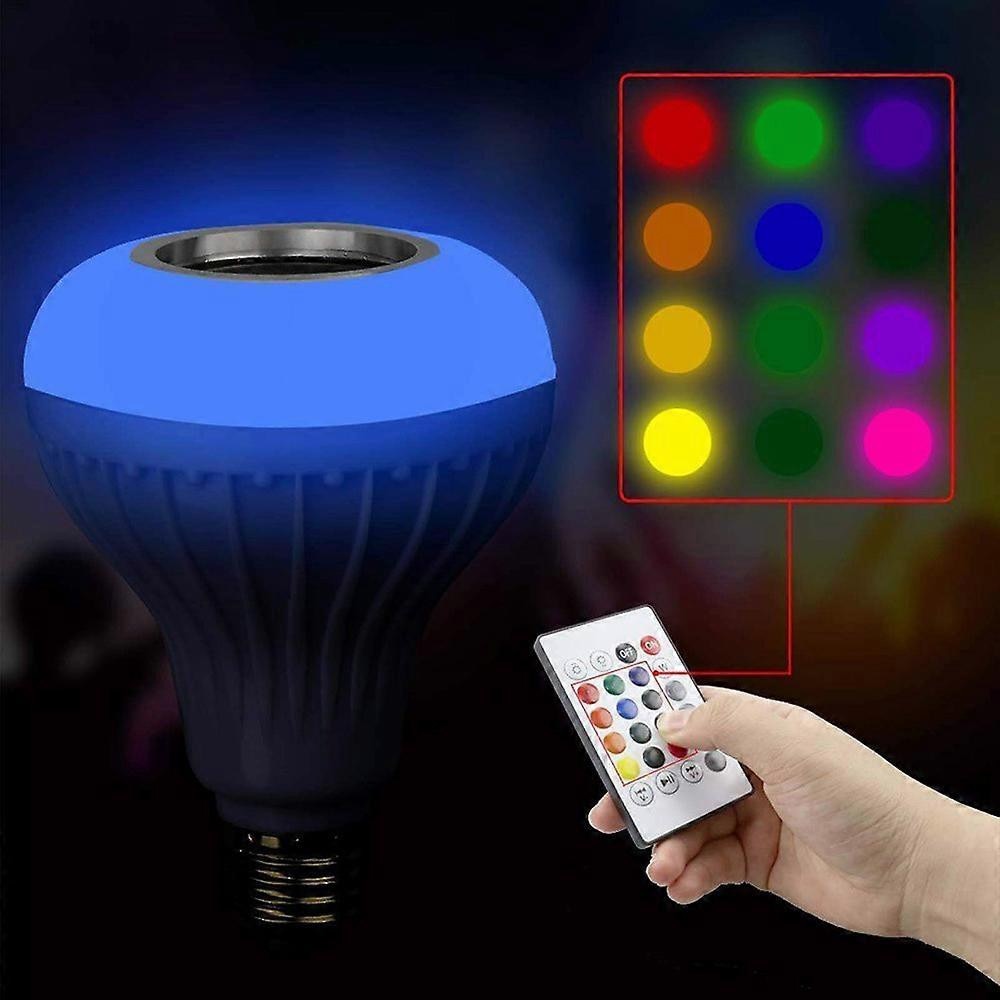 Bec Led 12W cu boxa incorporata, telecomanda si Bluetooth, fasung E27 ...