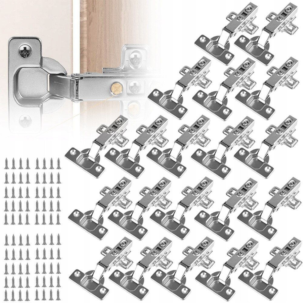 Set 20 Balamale pentru Uși de Mobilier, Inox, Unghi 110 grade, Diametru ...