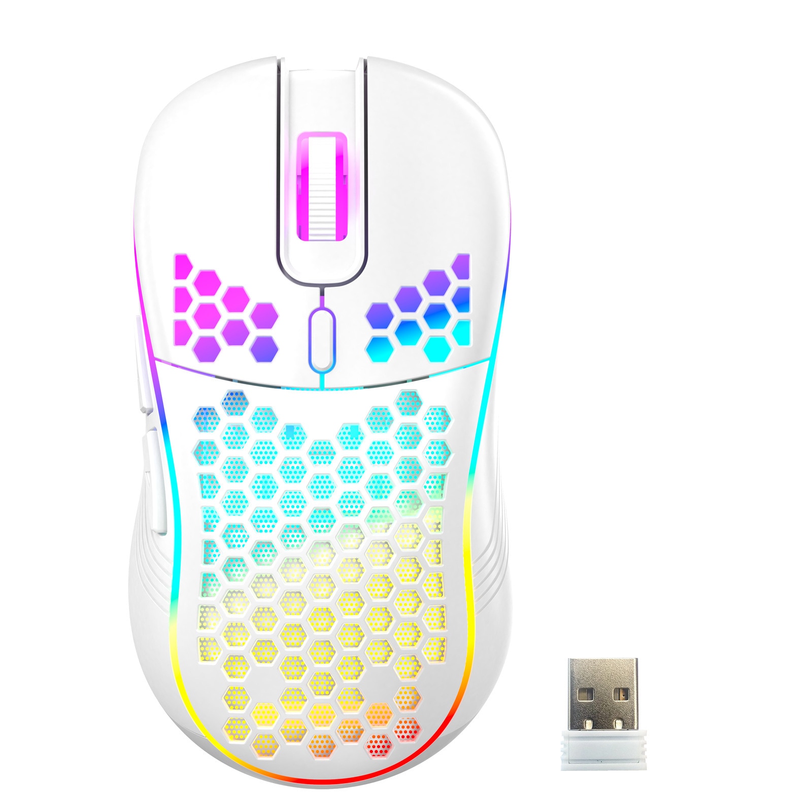 Mouse gaming wireless, design usor, iluminare mixta, forma ergonomica ...