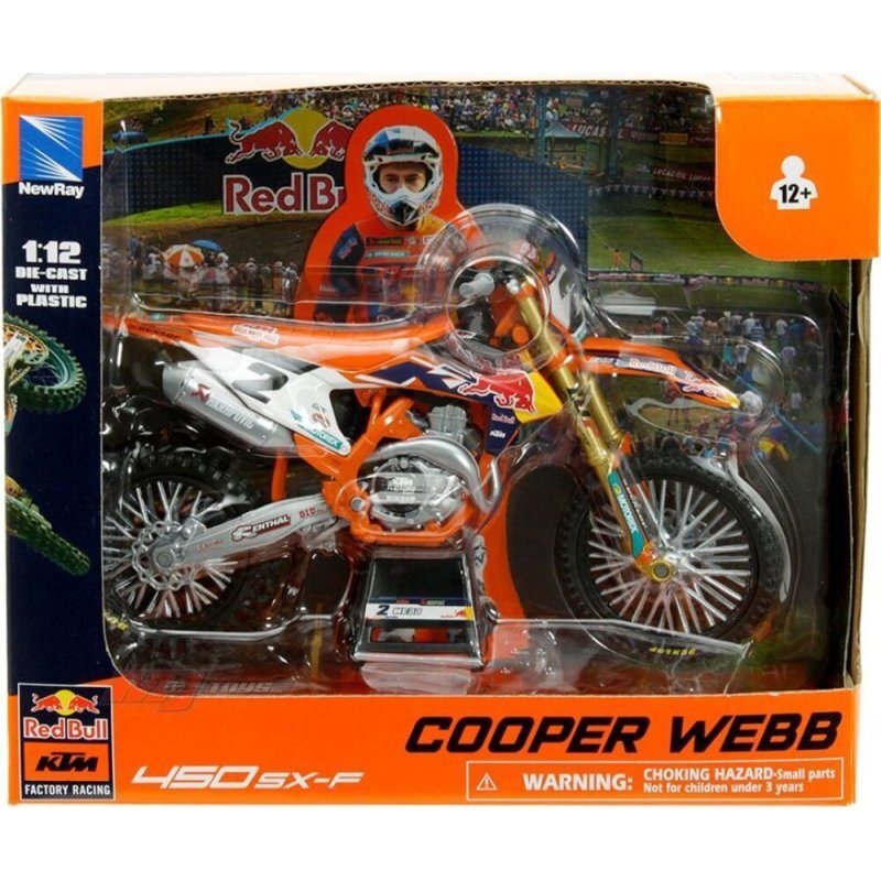 Macheta Moto Cooper Webb Red Bull KTM SXF 450 Toy 58353 1:12 - eMAG.ro