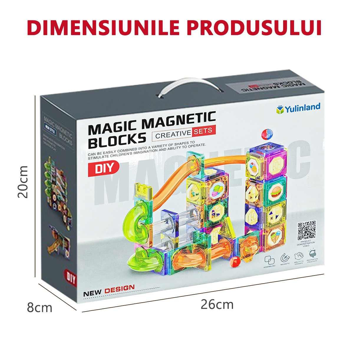 Set de constructie cu placi magnetice, Yulinland®, Creativ, Jucarie ...