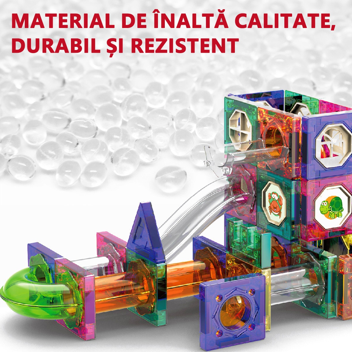 Set de constructie cu placi magnetice, Yulinland®, Creativ, Jucarie ...