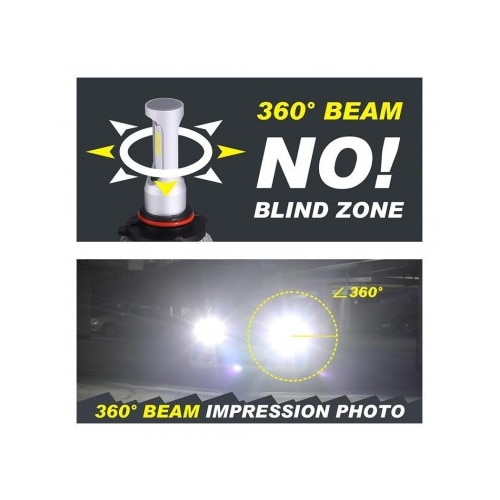 Комплект 2 LED крушки H3 COB Canbus, 4300K, мощност 72W, яркост 8000 Lm ...