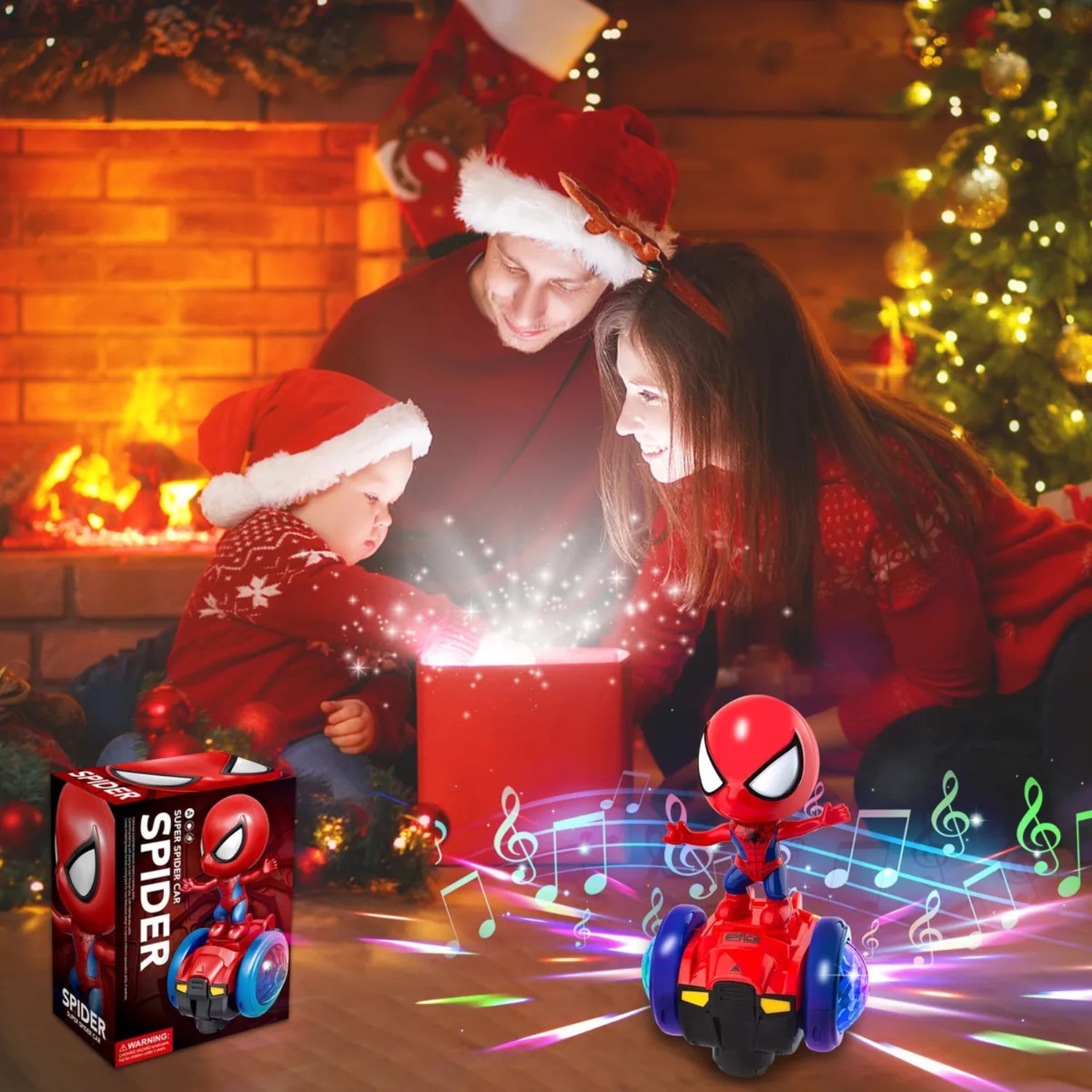 Masina Spider car rotativa 360°, LuckyLu®, Super Spider car, cu lumini ...