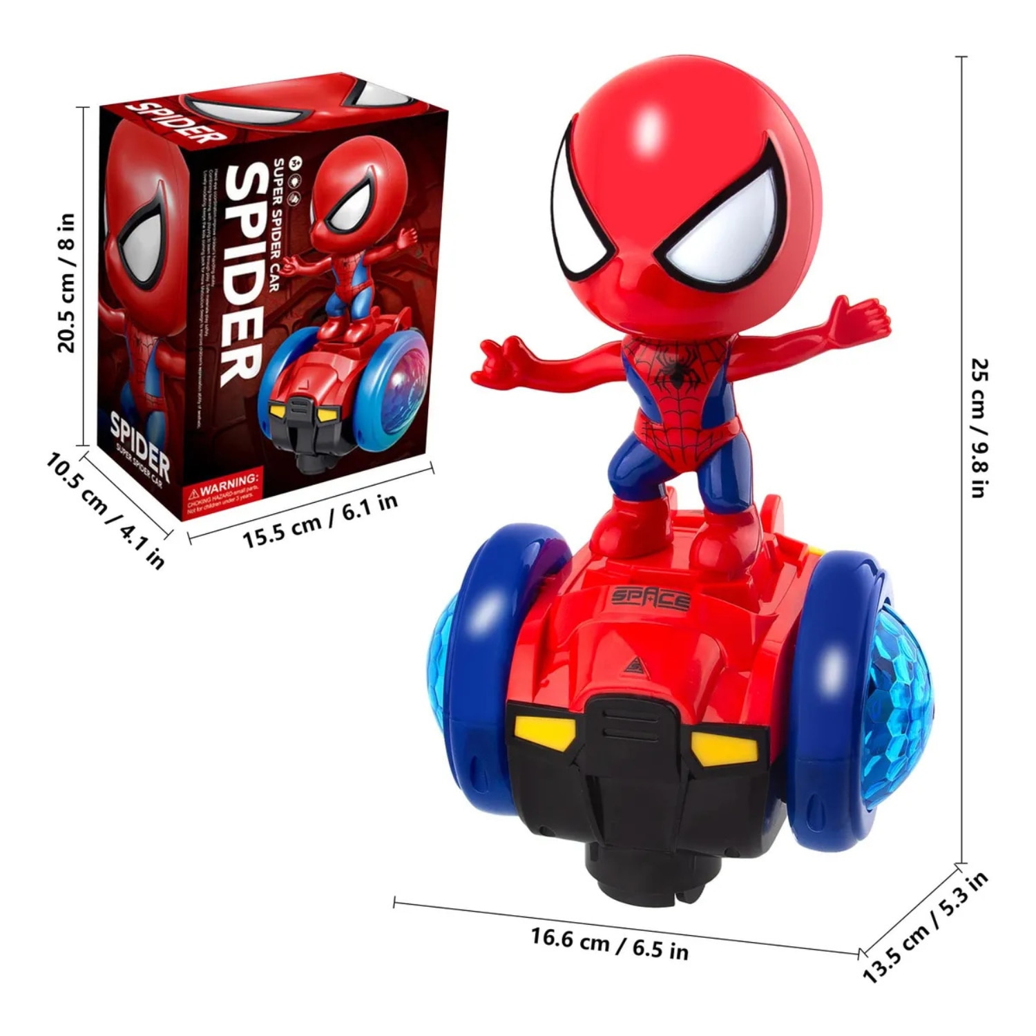 Masina Spider car rotativa 360°, LuckyLu®, Super Spider car, cu lumini ...