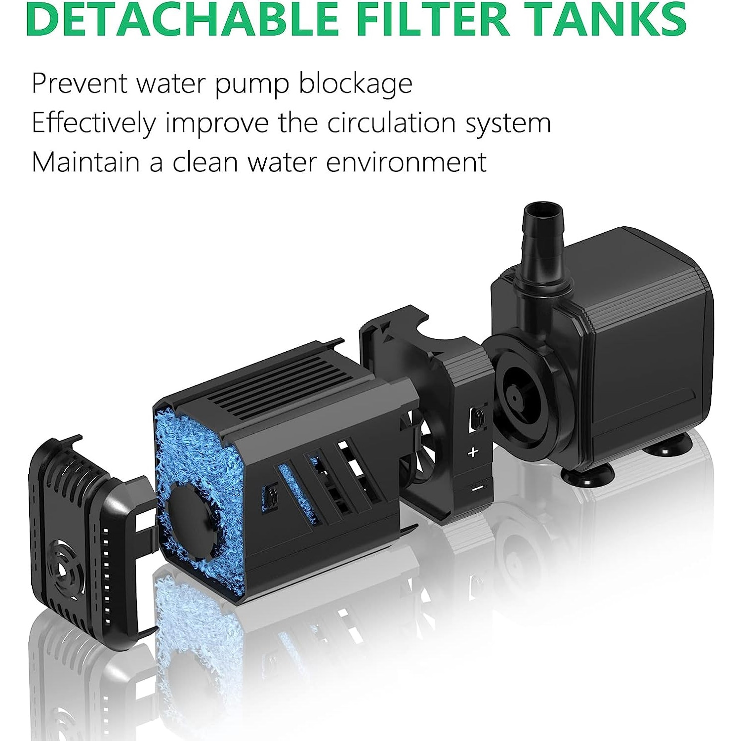 Filtru intern pentru acvariu, Lynker, 4 in 1, 6W, 500L/H, Negru, 13*4.3 ...