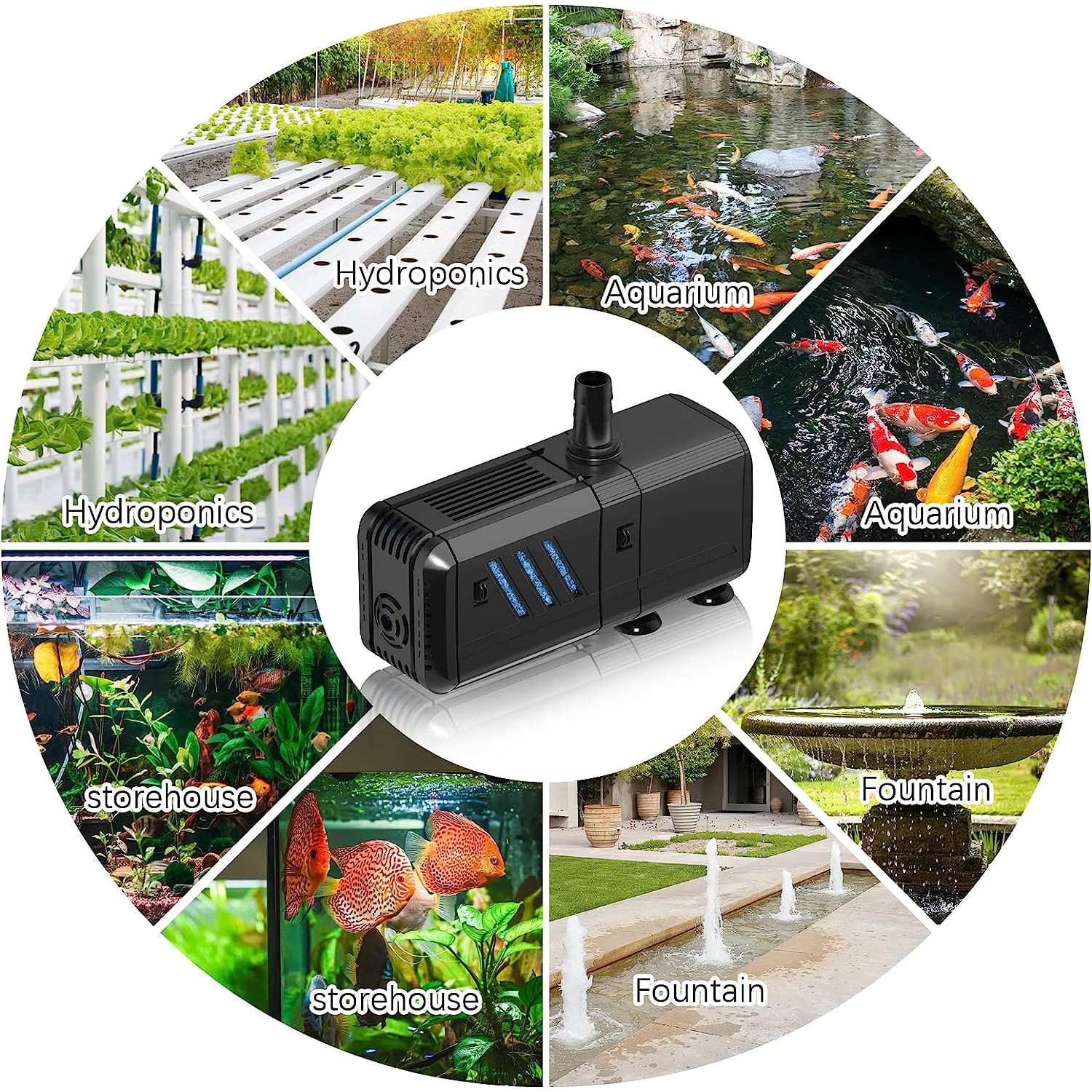 Filtru intern pentru acvariu, Lynker, 4 in 1, 6W, 500L/H, Negru, 13*4.3 ...