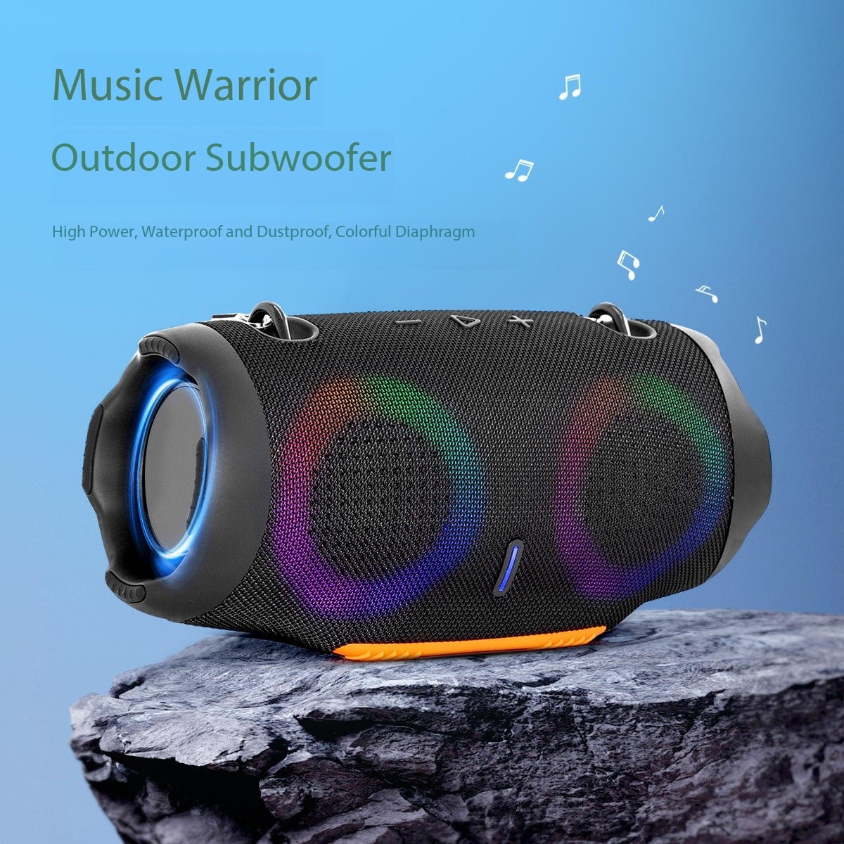 Boxa Bluetooth portabila, Bluetooth V5.3, lumina ambientala colorata ...