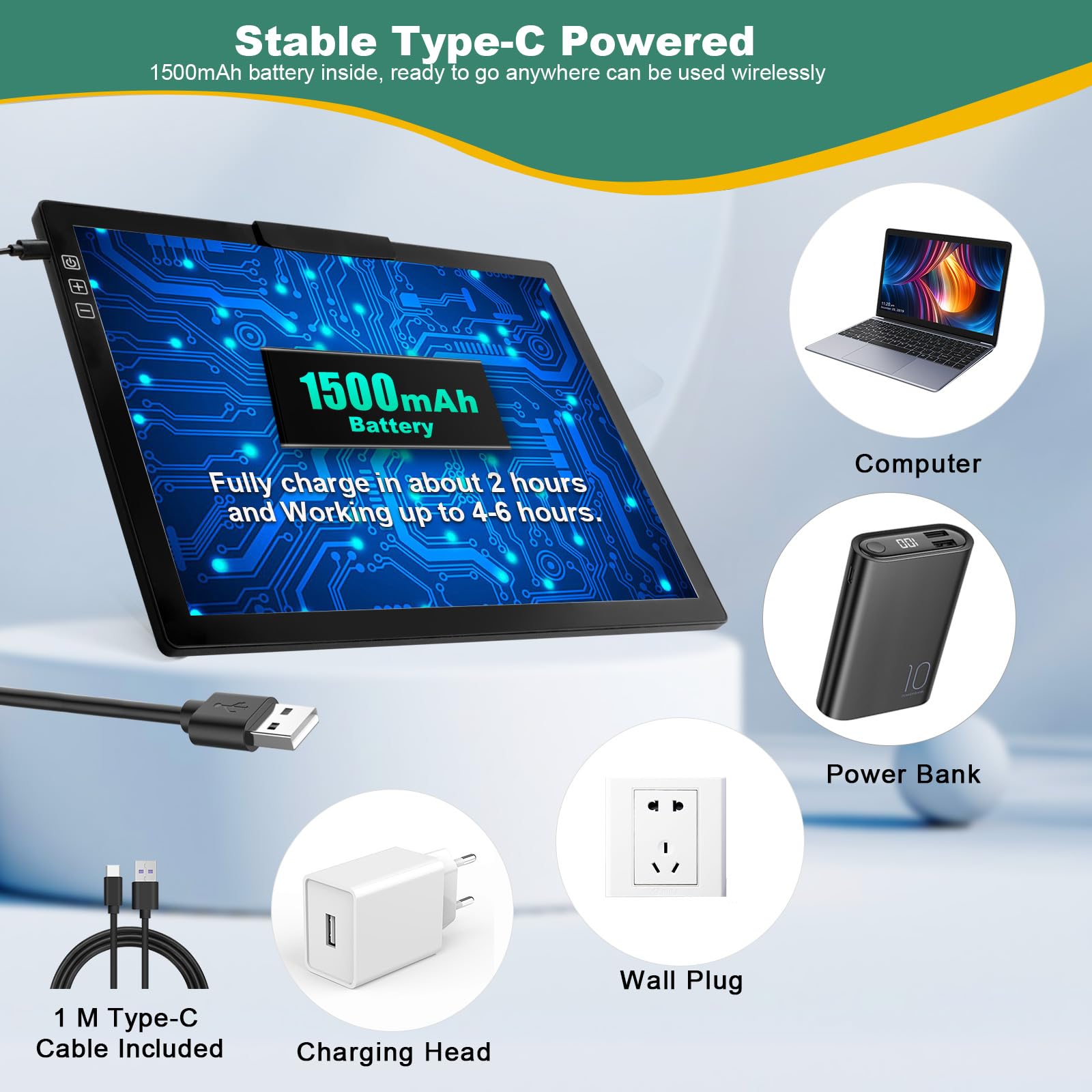 Placa de copiere A4 cu led portabila Adymel®, Diamond Painting, set cu ...