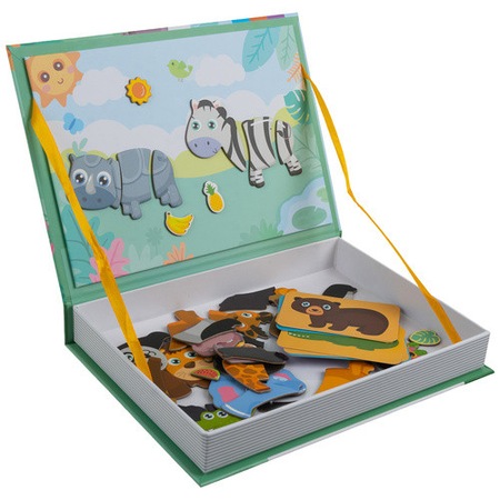 Puzzle magnetic Montessori cu animale africane, Carte magnetica ...
