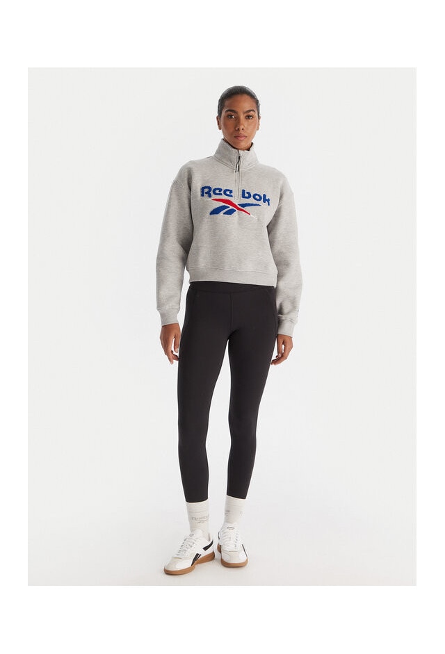 Hanorac dama Reebok, gri, textil, cu logo, M INTL - eMAG.ro