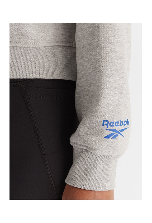 Hanorac dama Reebok, gri, textil, cu logo, M INTL - eMAG.ro