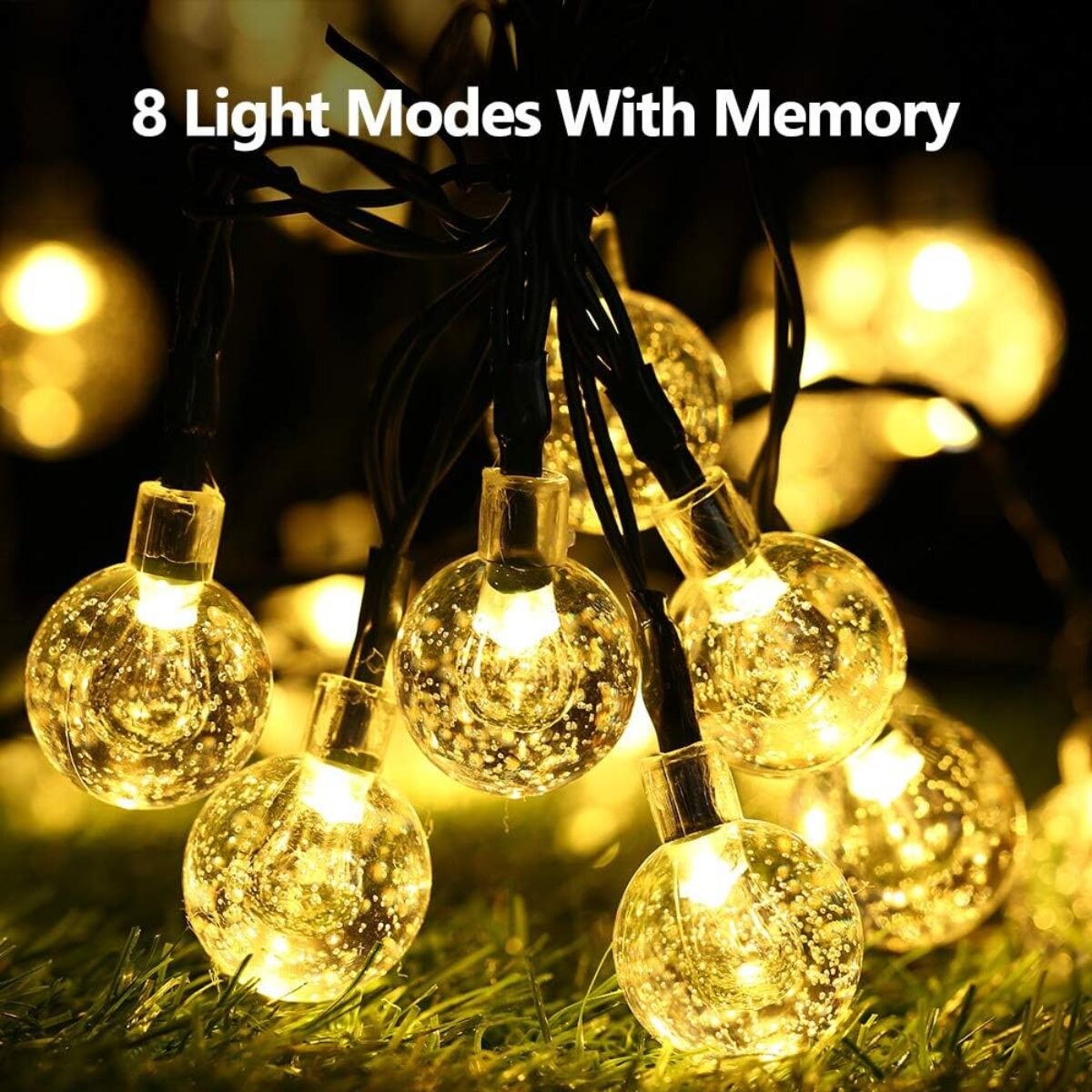 Ghirlanda solara de gradina, lungime 12 M, 100 de lumini LED, 8 moduri ...
