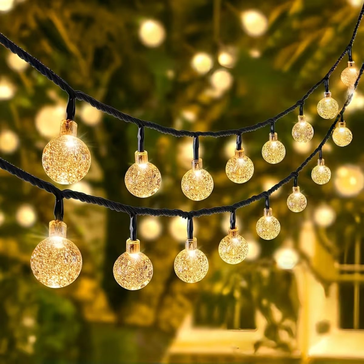 Ghirlanda solara de gradina, lungime 12 M, 100 de lumini LED, 8 moduri ...