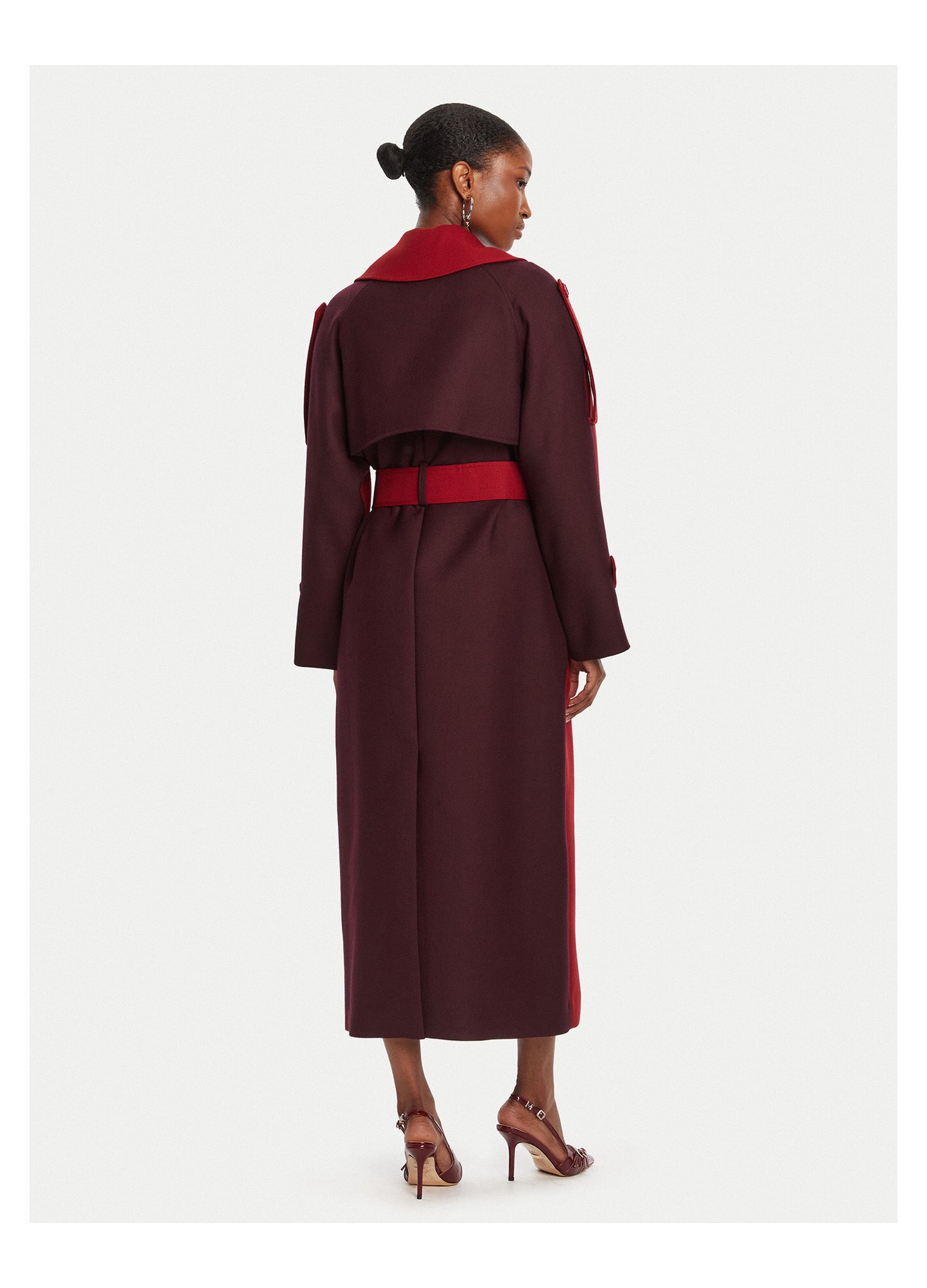 Trenci dama Patrizia Pepe, bordeaux, palton elegant, 42 EU - eMAG.ro
