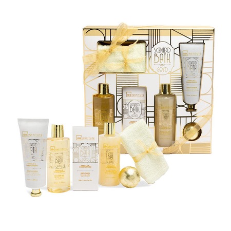 Set de baie pentru cadou cosmetice vanilie si lemn de santal IDC ...