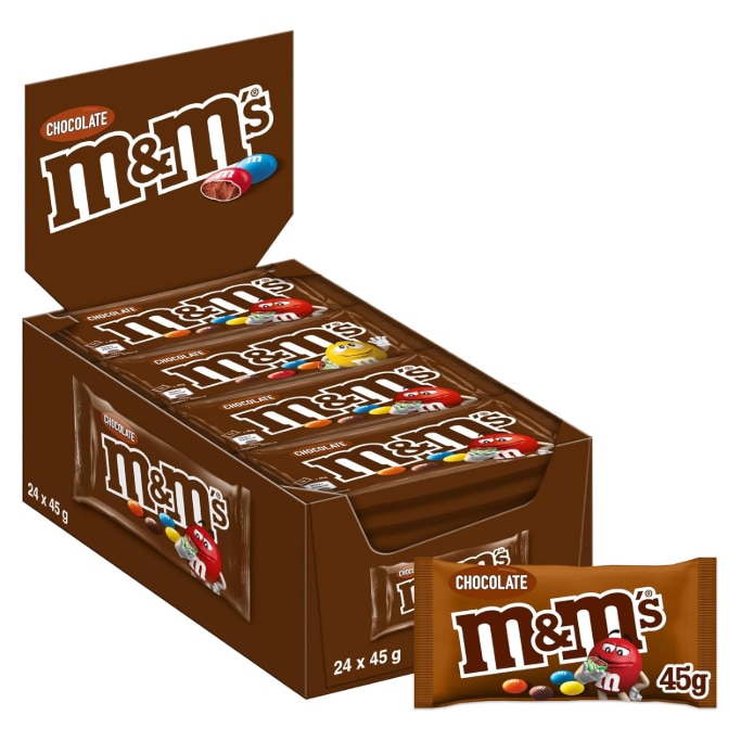Bomboane M&M's Chocolate, cu lapte, 24 de bucati x 45 Gr - eMAG.ro