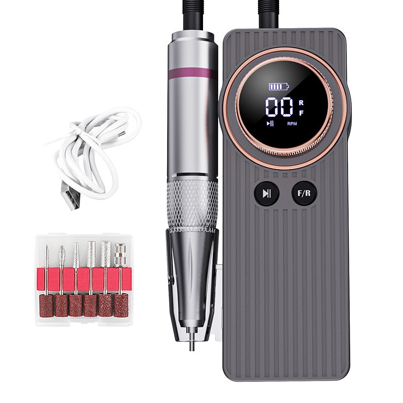 Freza unghii profesionala, 35000 RPM, 6 capete interschimbabile ...