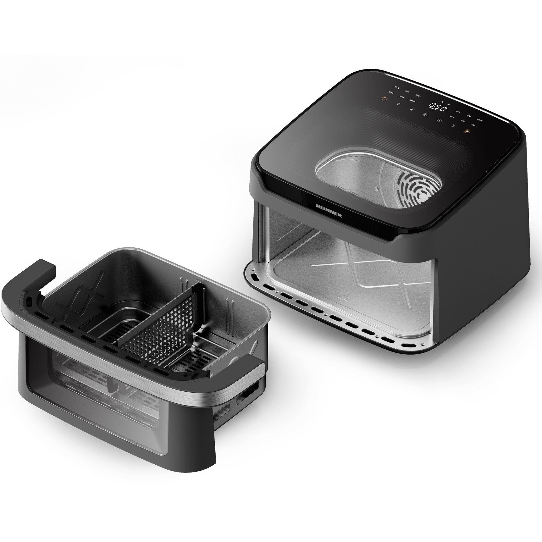 Friteuza cu aer cald Heinner HAF-C10DB22GREY, 2200W, capacitate 10l ...