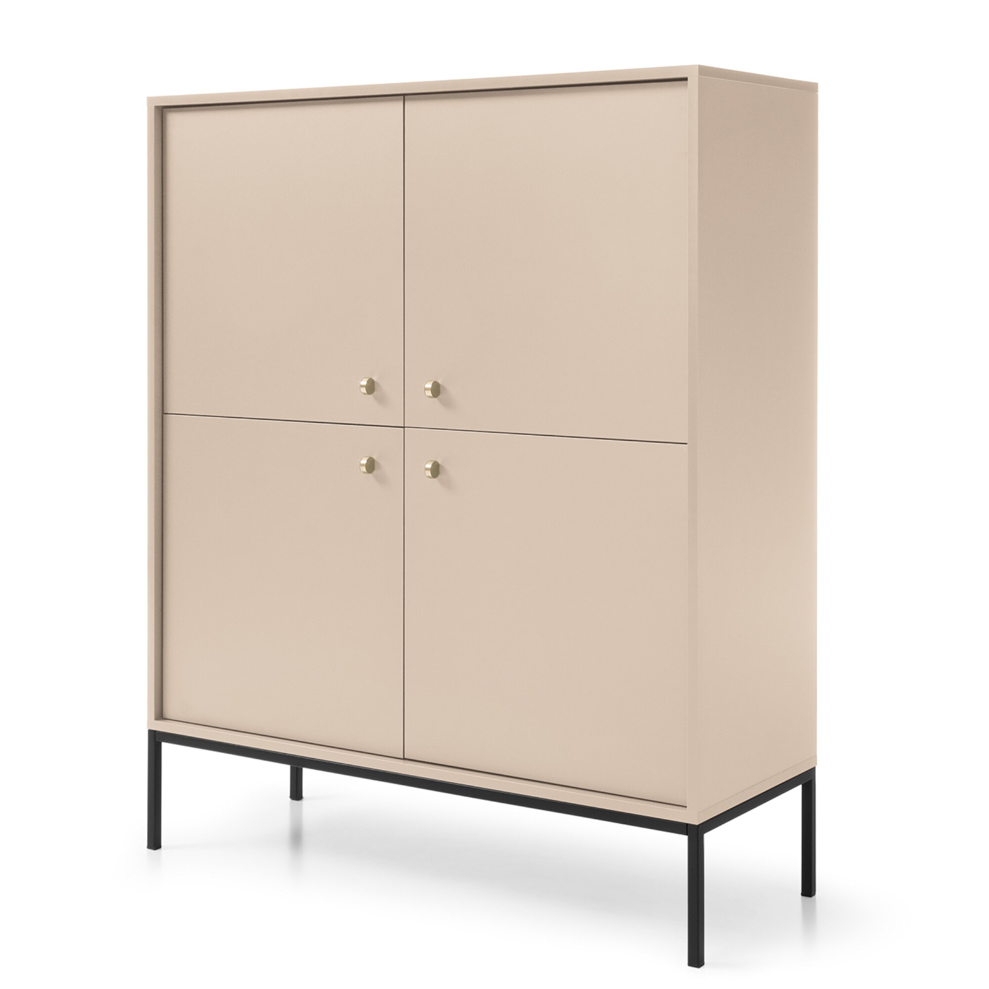 Comoda MONCTON, 8 polite, Fronturi cu manere metalice, PAL laminat, 125 ...