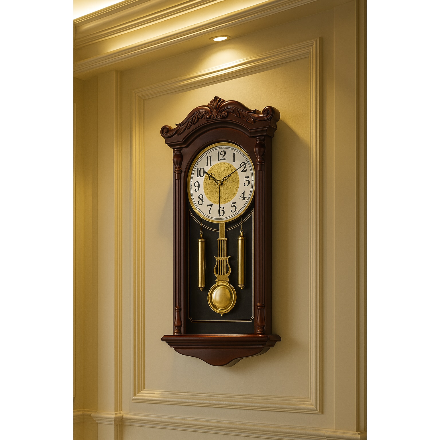 Ceas Pendul Elegant pentru Perete, Stil Retro Clasic, 60x30 cm, Fara ...