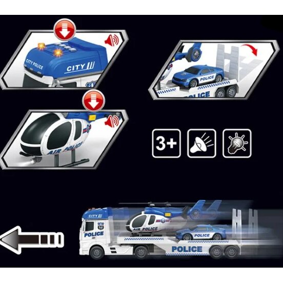 Camion de Politie cu Elicopter Sunet & Lumini - eMAG.ro