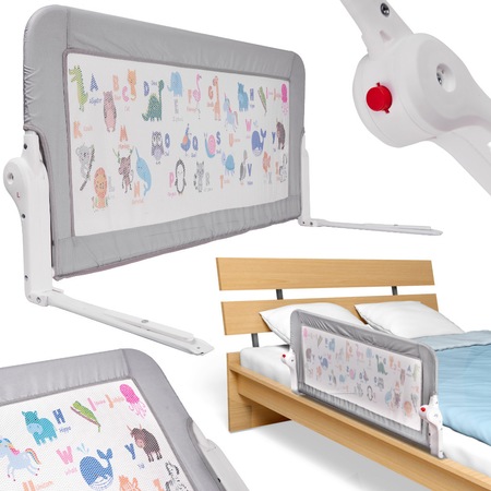 Bariera de protectie pentru pat pliabila 90cm, Animale - eMAG.ro