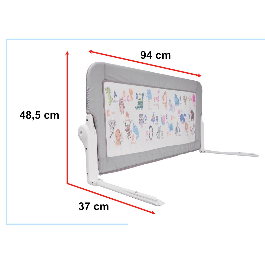 Bariera de protectie pentru pat pliabila 90cm, Animale - eMAG.ro