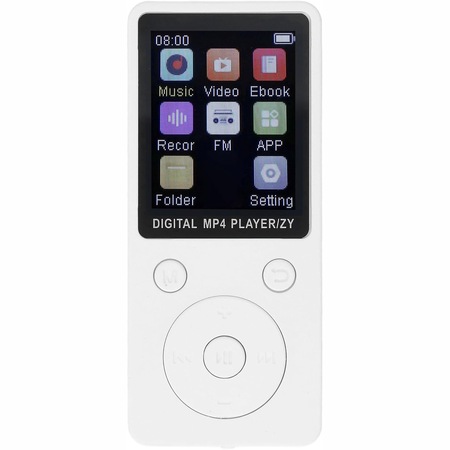 Player MP3 portabil, 64GB, alb, cu Bluetooth, difuzor integrat, 1.8 ...