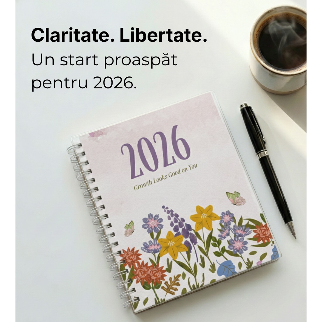 Agenda 2026 OBRO® – A5, 160 Pagini Veline Albe, Spirala Metalica ...
