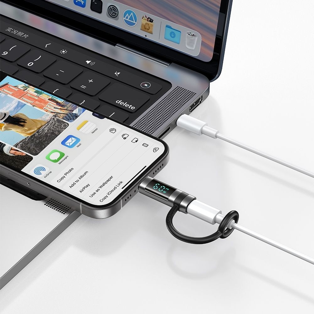 Adaptor Lightning to USB-C, 60W, HD LED Display, Portable Design, Plug ...