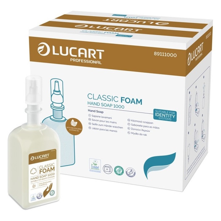 Sapun spuma alb, aroma migdale, Lucart 1000 ml - eMAG.ro