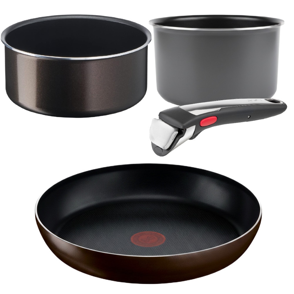 Set tigai Tefal Ingenio, 28 cm granat, 24 cm garnita, neagra, 16 cm ...