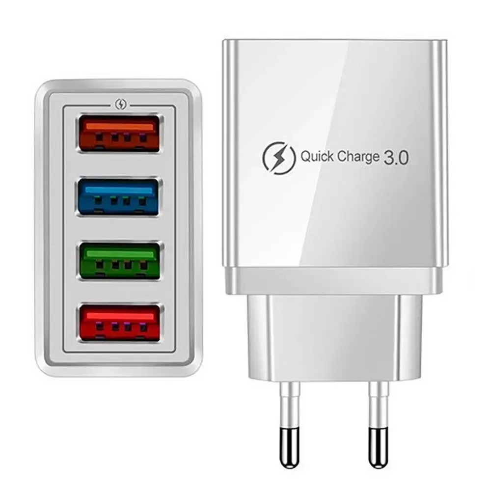 Incarcator telefon compact cu 4 porturi USB ABYZ 20W, QC 3.0 + PD ...