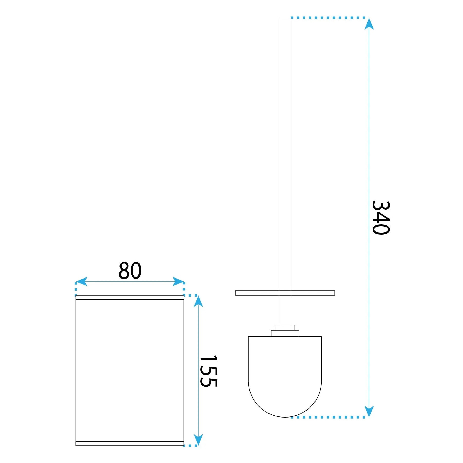 Perie WC Rea B110, otel periat, 8X8X39CM - eMAG.ro