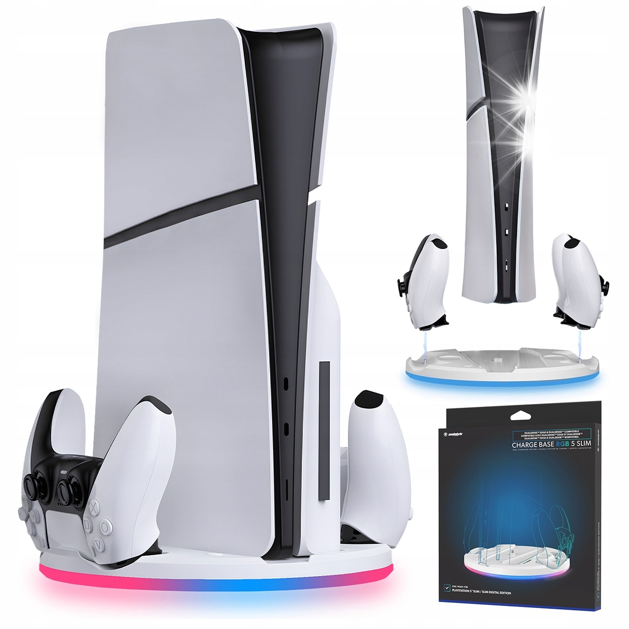 Statie de incarcare PS5 Slim, Snakebyte, incarcare dubla, iluminare RGB ...