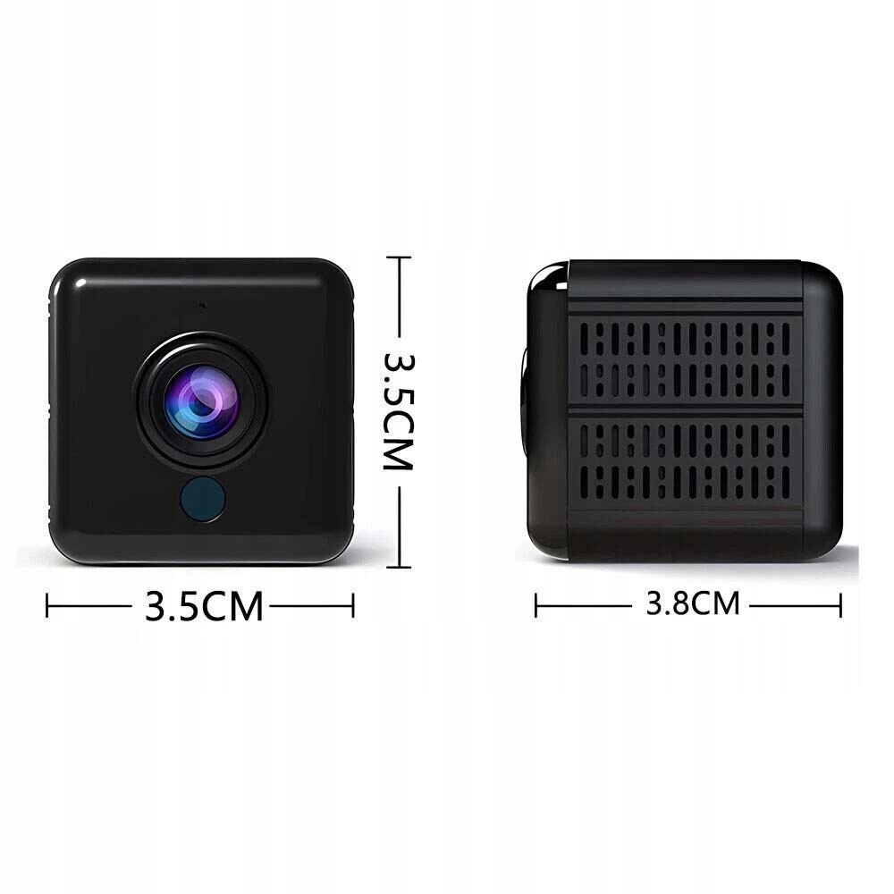Mini camera de supraveghere 1080P, detectie miscare, neagra, set ...