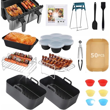 Set accesorii pentru friteuza Ninja Air Fryer, 67 elemente, 2 forme ...