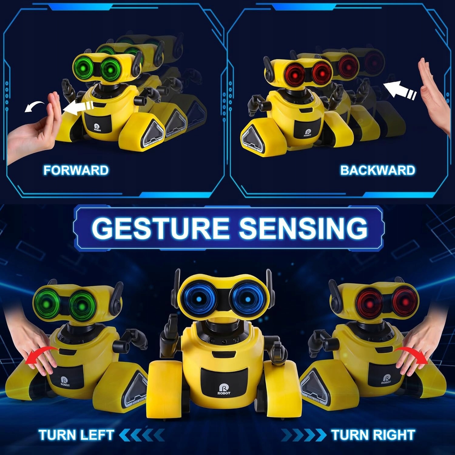 Robot interactiv RC cu control prin gesturi, efecte LED, 2,4 GHz, set ...