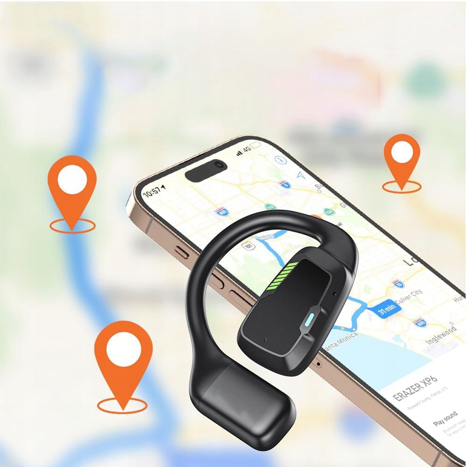 Casti wireless, traductor AI, 135 limbi, sunet stereo Hi-Fi, negru, set ...