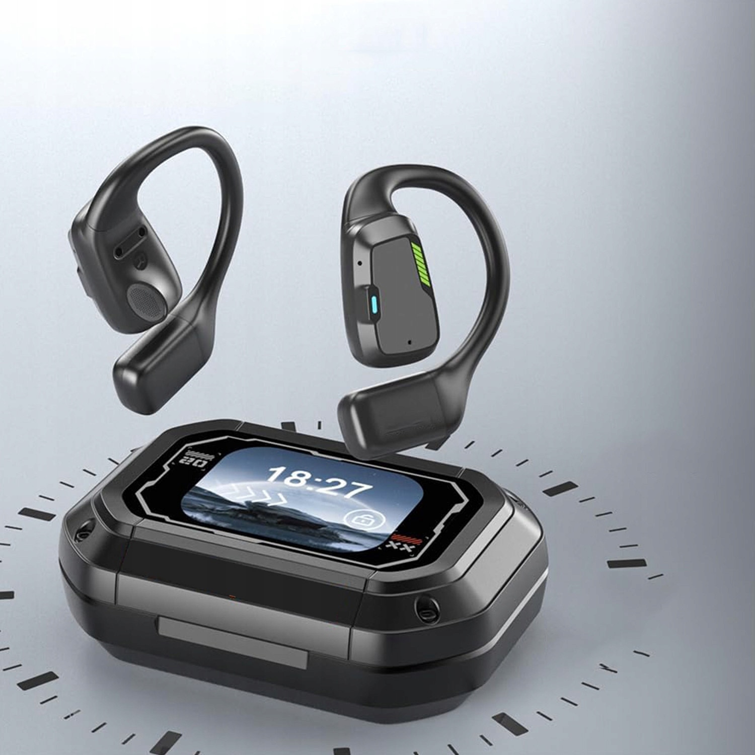 Casti wireless, traductor AI, 135 limbi, sunet stereo Hi-Fi, negru, set ...