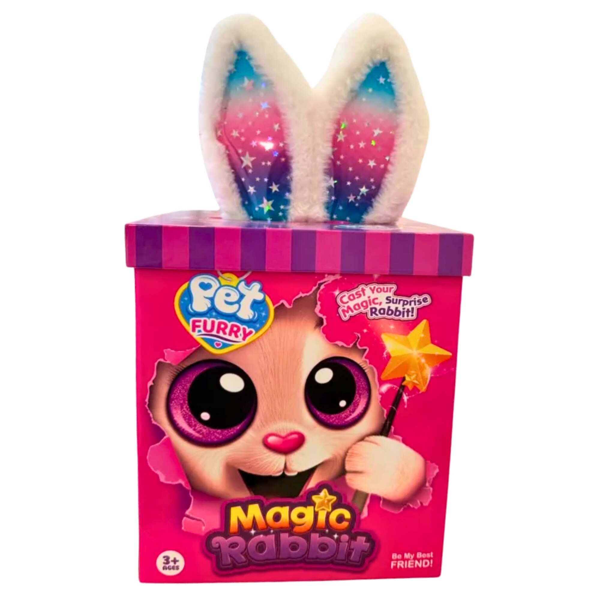 Iepuras interactiv Magic Bunny, set cu cutie, 19x17cm, alb si roz - eMAG.ro