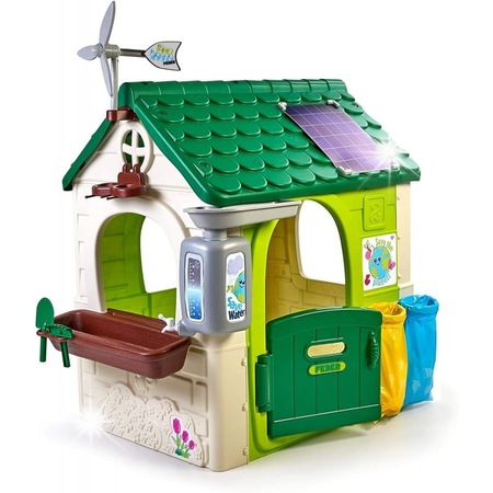 Casa pentru copii Eco, 128x94x150cm, 2 cosuri de reciclare, rezervor ...