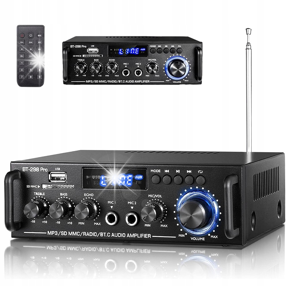 Amplificator audio HiFi BT-298Pro, 50W, 600W P.M.P.O, Bluetooth 5.0 ...